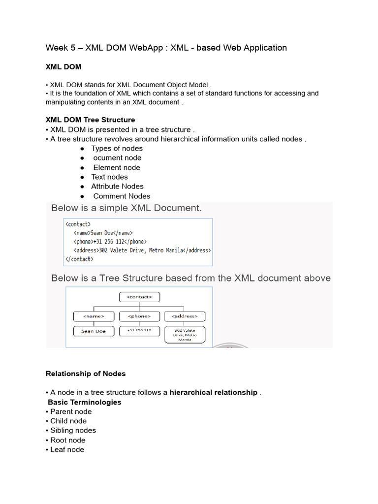 XML Midterms Exam Reviewer | PDF | Document Object Model | X Path