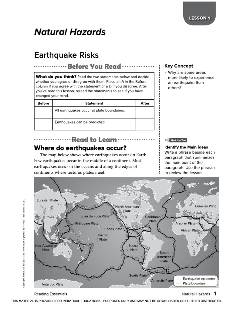 Earthquake Reading | PDF