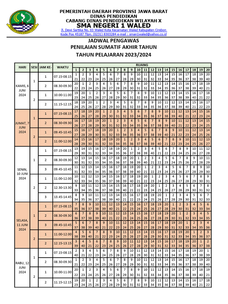 Calendrier des examens 2024 SMA Waled | PDF | Indonésie