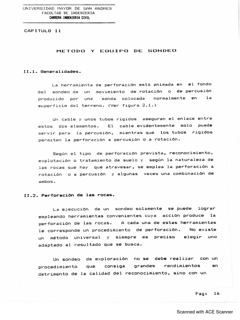 Cap 2 - Método y Equipo de Sondeo | PDF