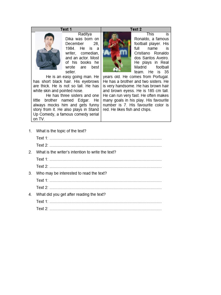 Answering Questions Descriptive Text | PDF | Association Football