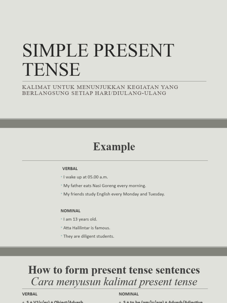 Simple Present Tense Pdf Grammatical Tense Semantic Units