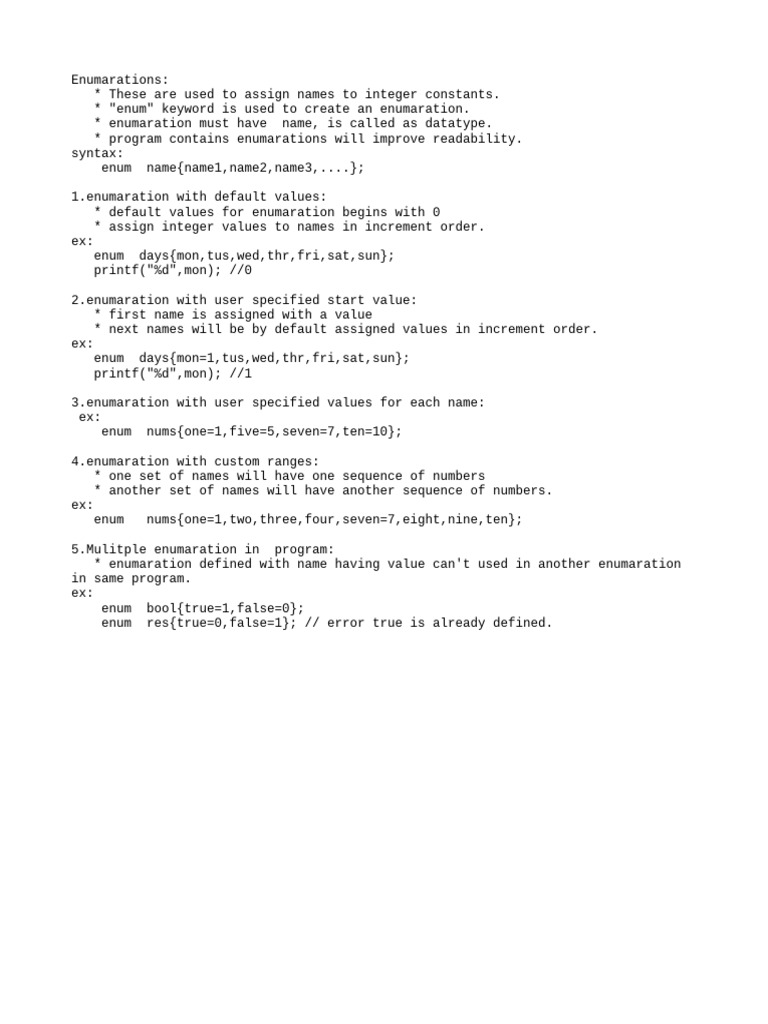 Understanding Enumerations in C Programming | PDF | Teaching Methods & Materials