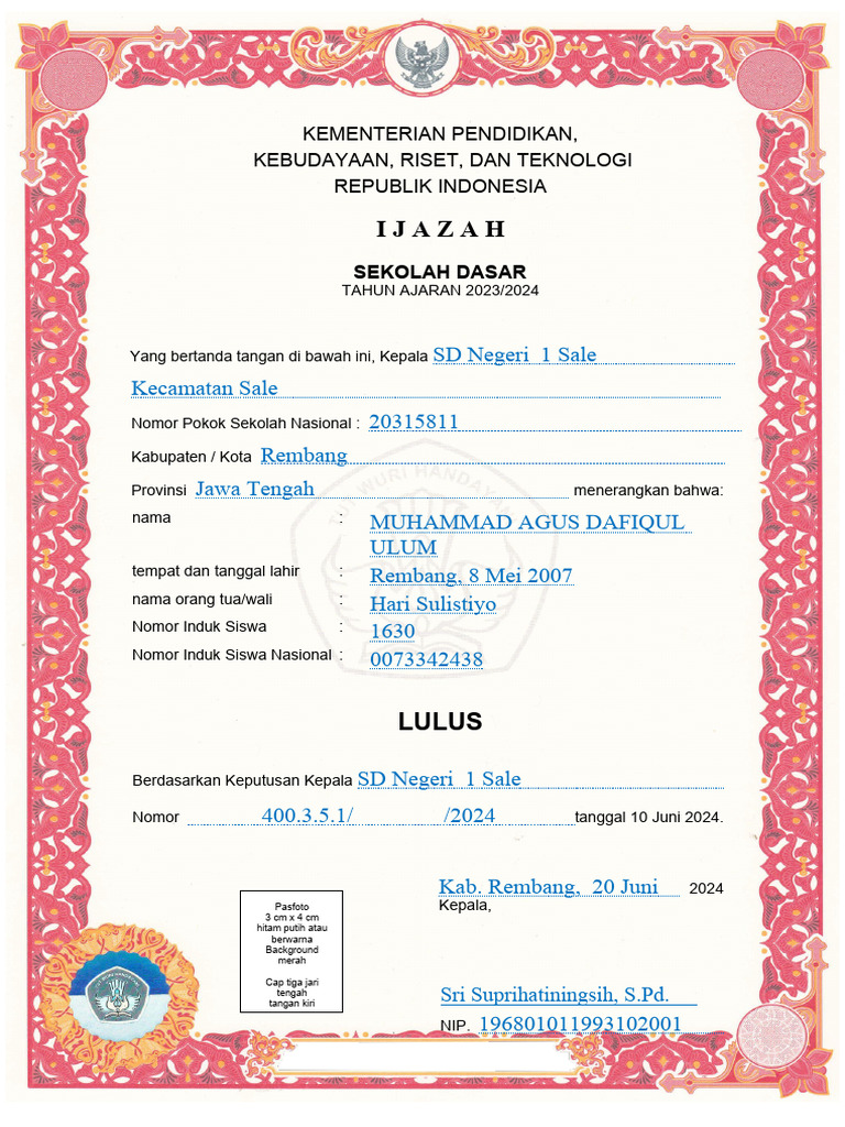 Konsep Ijazah 2024 | PDF