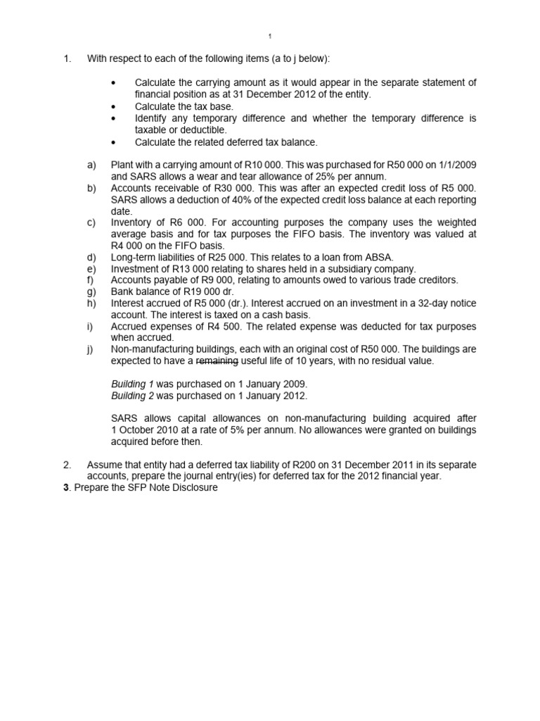 Class Example SFP Disclosure - Question and Suggested Solution - 2023 ...