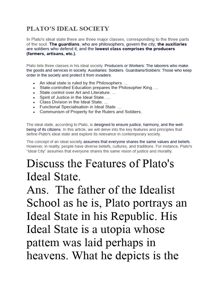 PLATO IDEAL STATE | PDF | Knowledge | Plato