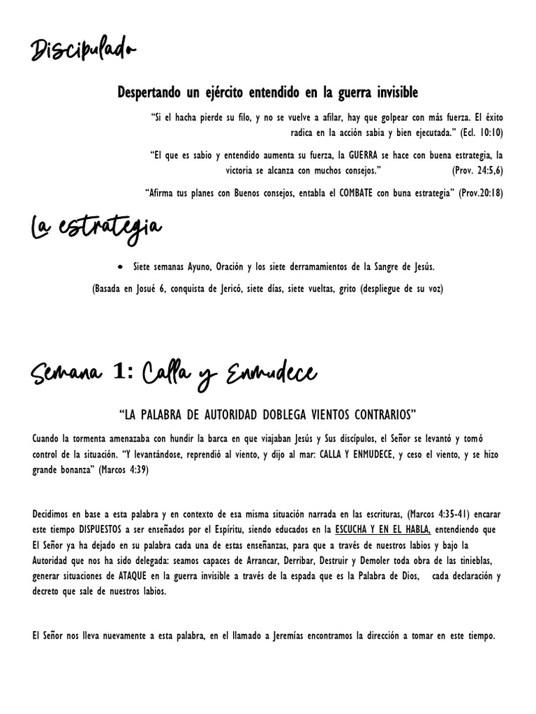 semana 1 discipulado Calla y Enmudece | PDF | Pecado | Jesús semana 1 discipulado Calla y Enmudece | PDF | Pecado | Jesús