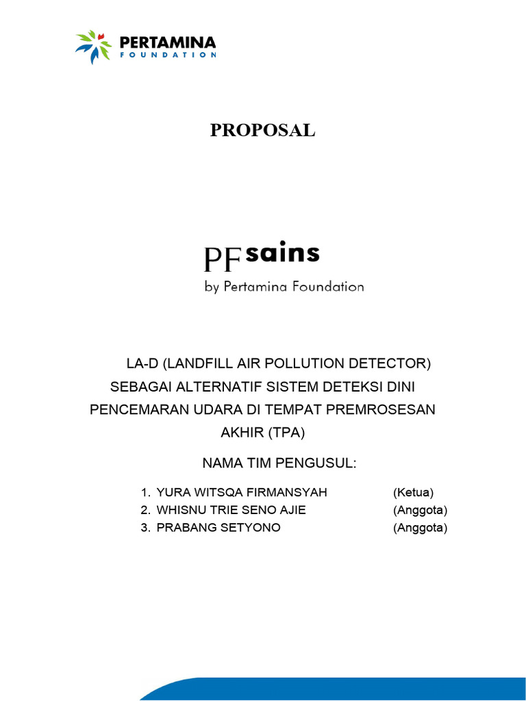 Template Proposal Kompetisi PFsains 2024 | PDF