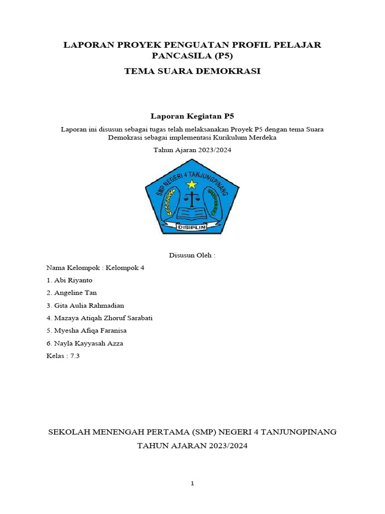 Draft Laporan Proyek Penguatan Profil Pe | PDF | Karier & Perkembangan | Ilmu Sosial