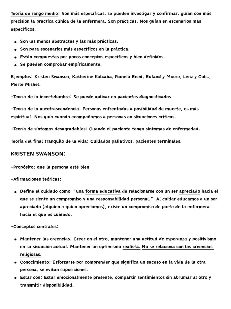 Teorías de Rango Medio | PDF | Enfermería | Paradigma