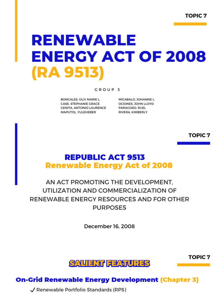 Ra 9513 | PDF | Renewable Energy | Energy Development