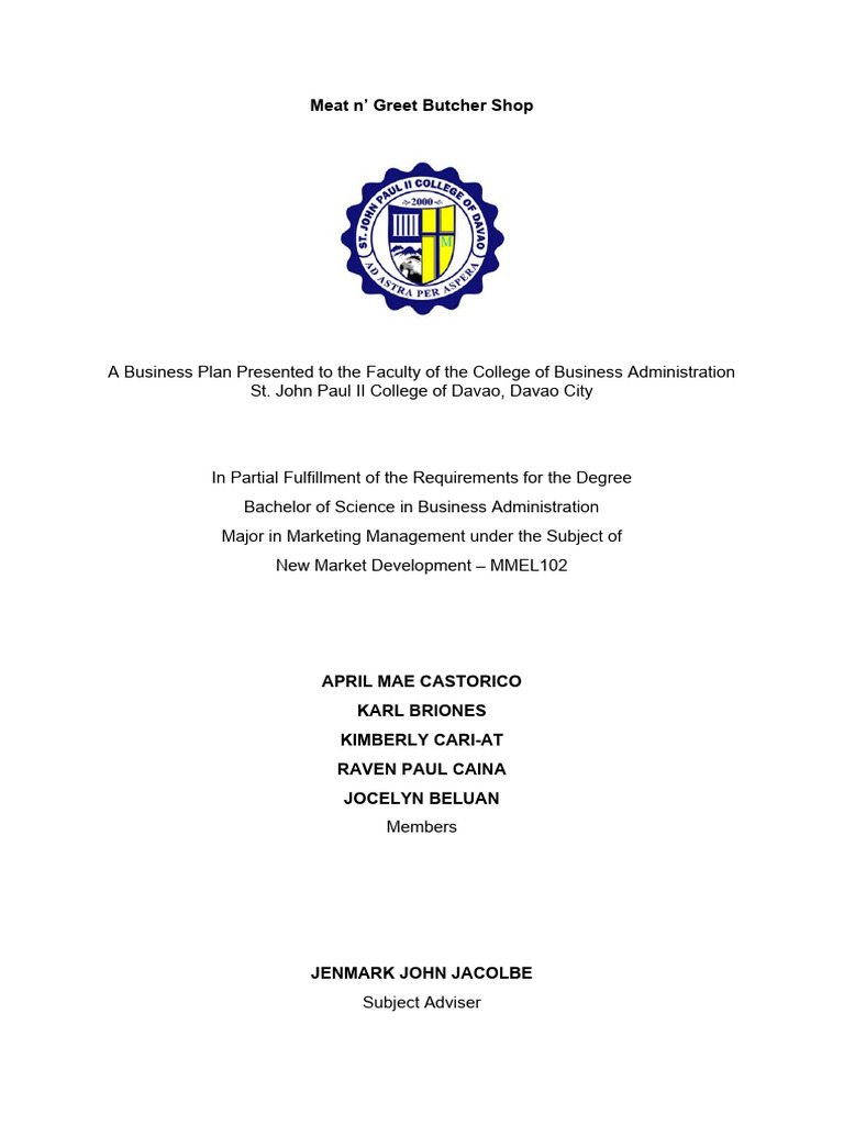 Business Plan Meatgreet Butcher Shop | PDF | Expense | Pricing