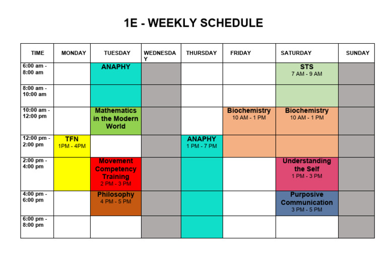 1e Schedule | PDF