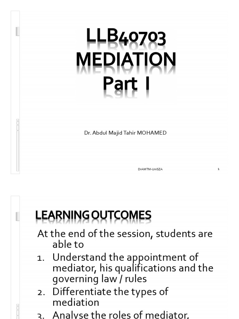 Adr Topic 5 Part I | PDF | Mediation | Alternative Dispute Resolution