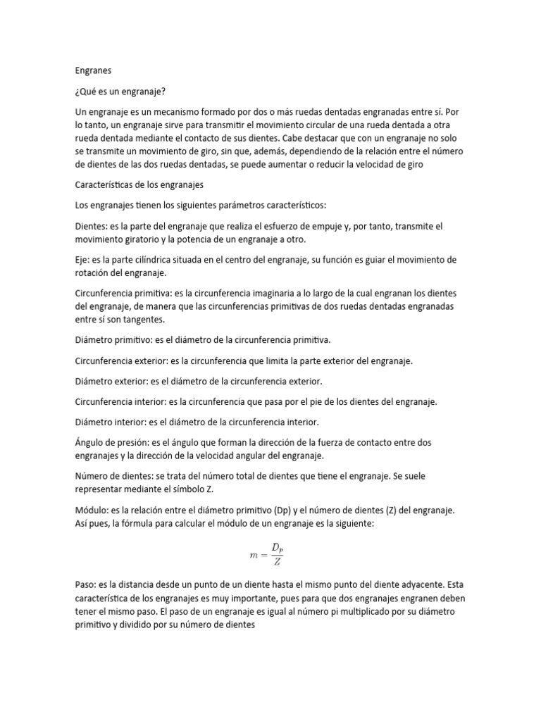 Engranes | PDF | Engranaje | Eje