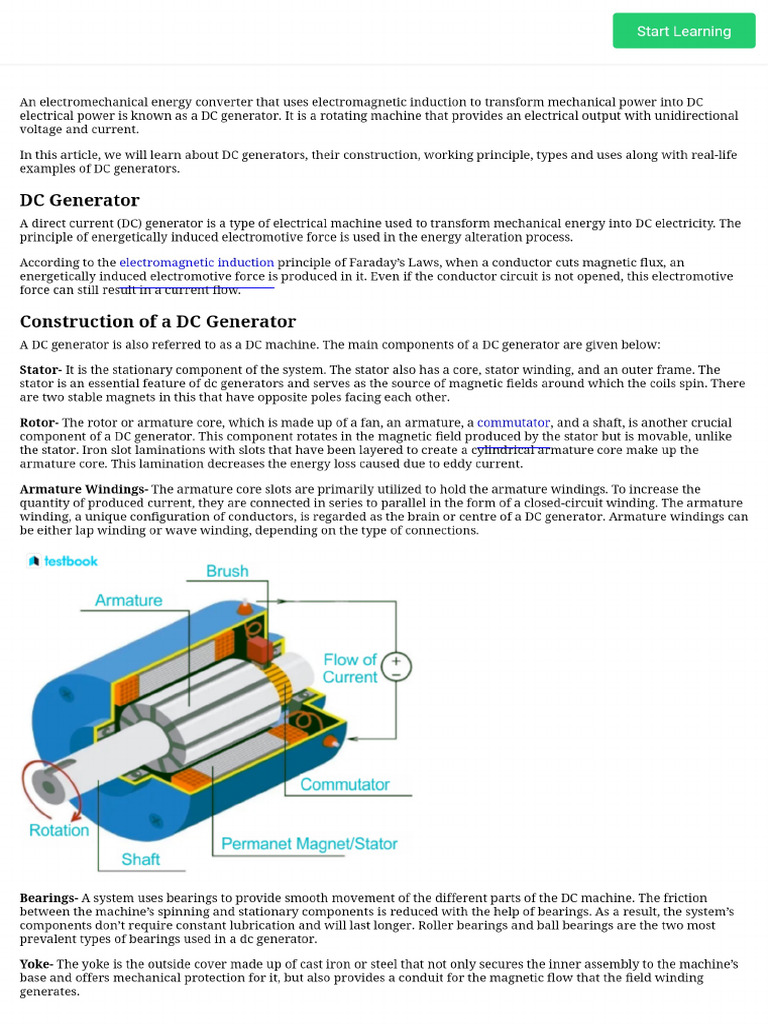 DC Generator - Learn Definition, Working Principle, EMF Equation | PDF
