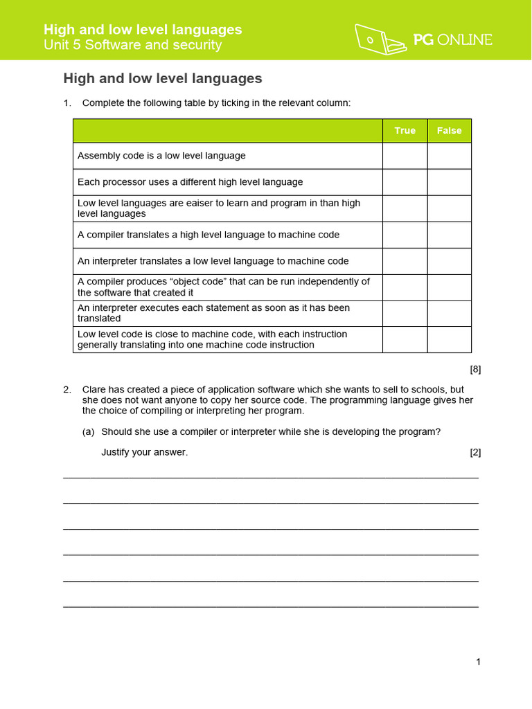 High and Low Level Languages | PDF | Computer Program | Programming