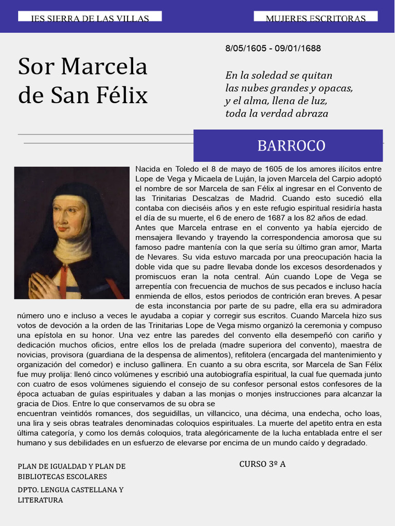 Sor Marcela de San Felix | PDF