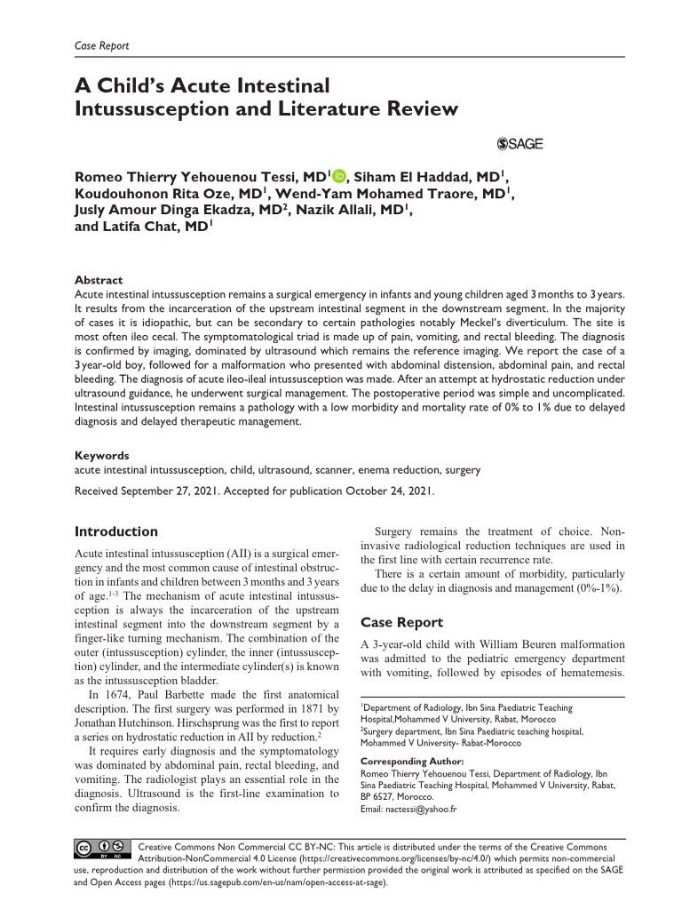 A Child's Acute Intestinal Intussusception and Literature Review | PDF ...