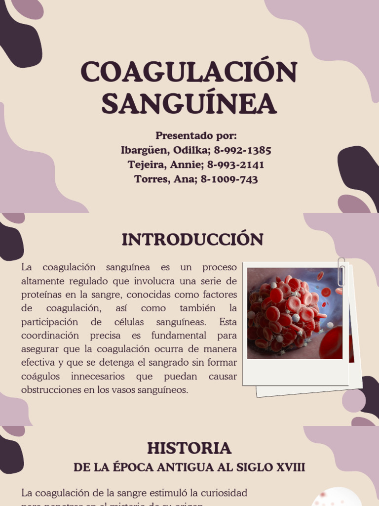 Charla#4 Coagulación Sanguínea | PDF | Coagulación | Hemostasia