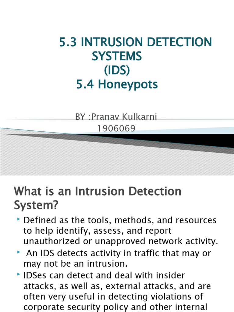 Intrusion Detection Systems | PDF | Computer Network | Security Technology