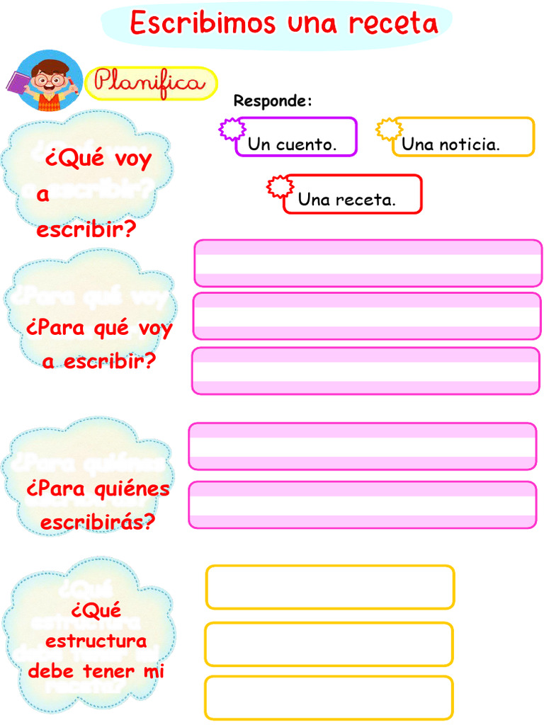 Ficha Escribimos Una Receta Maestra Janet | PDF