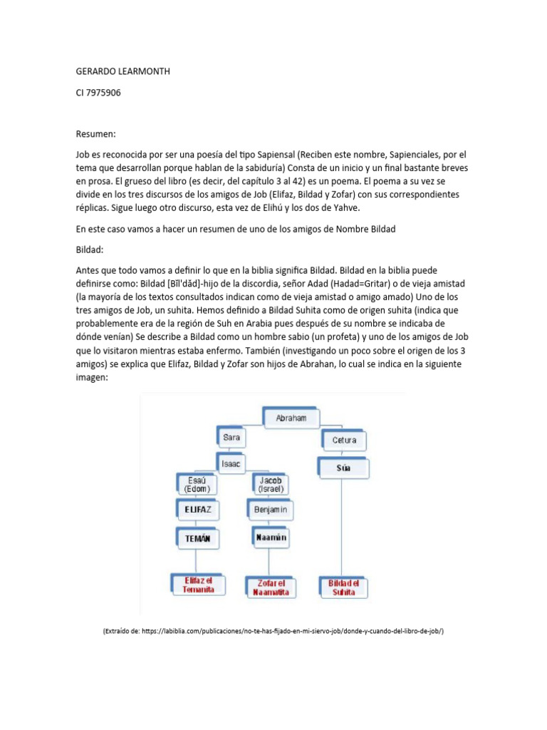 Significado y rol de Bildad en Job | PDF | Libro de trabajo | Dios