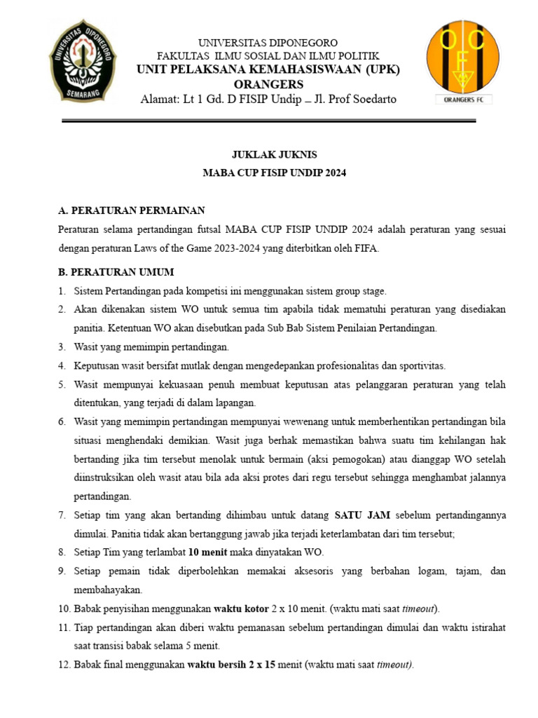 Peraturan Maba Cup 2024 | PDF