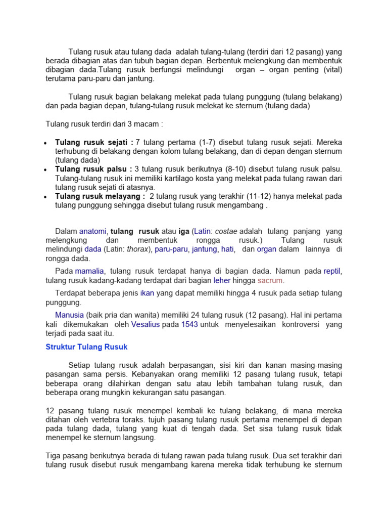 Tulang Rusuk Dan Dada | PDF