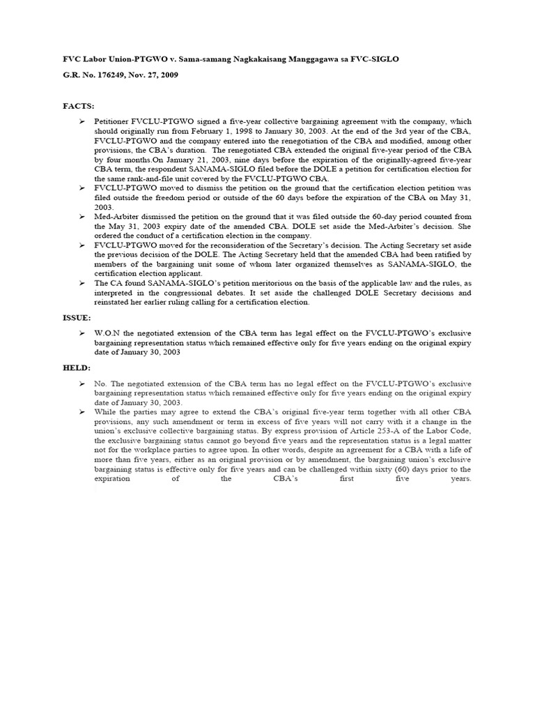 5 FVC Labor Union-PTGWO v. Sama-Samang Nagkakaisang Manggagawa Sa FVC ...
