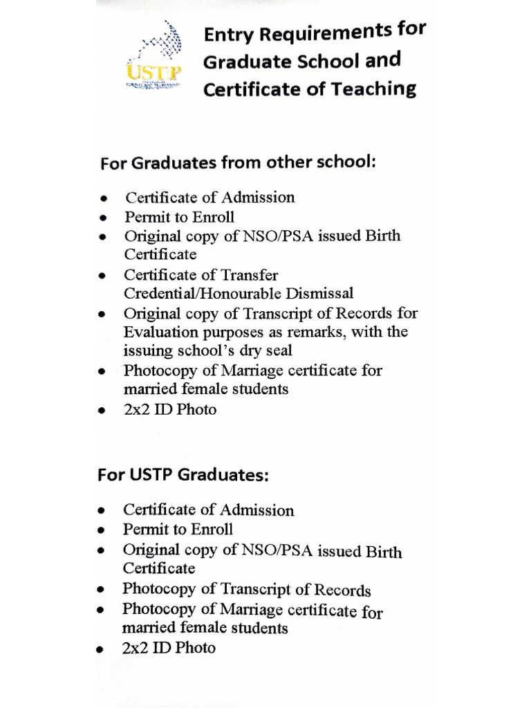 Graduate Program (Requirements For Enrollment) | PDF