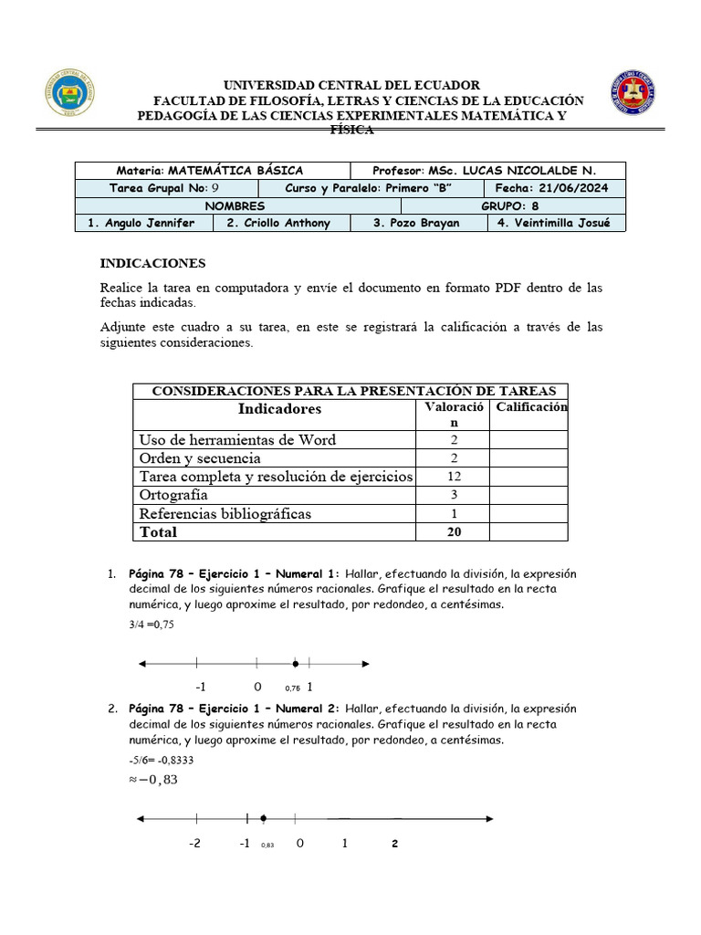 T.9. Grupo 8_1B | PDF | Notación Matemática | Matemática Elemental