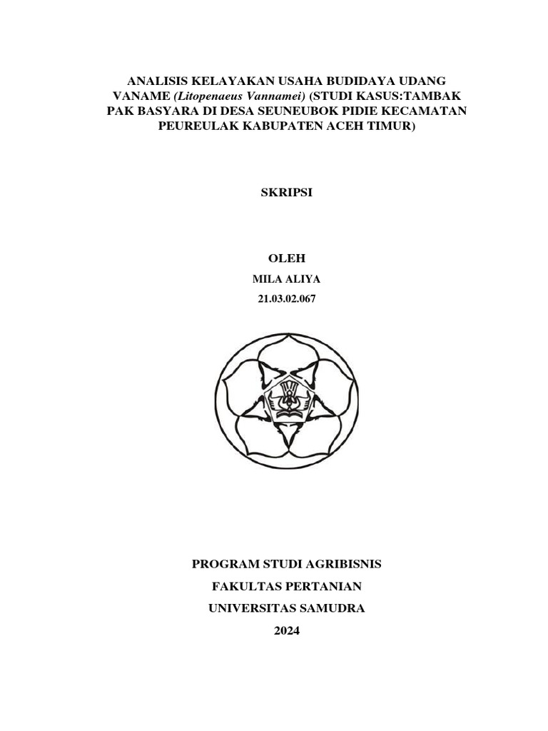 Kelayakan Budidaya Udang Vaname | PDF
