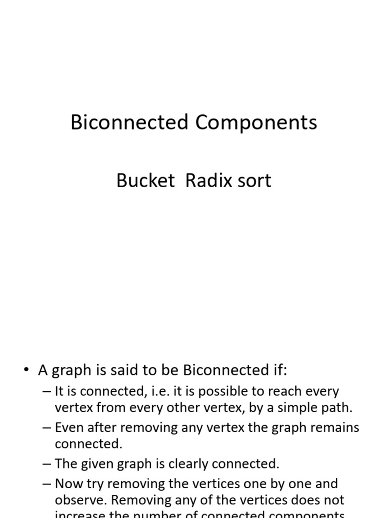 Biconnected Components Pdf Theoretical Computer Science Algorithms And Data Structures
