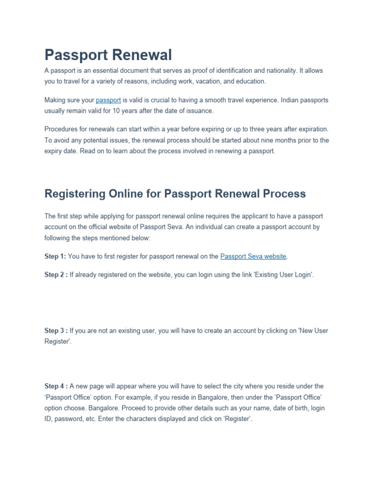 Passport Renewal | PDF | Passport | Identity Document
