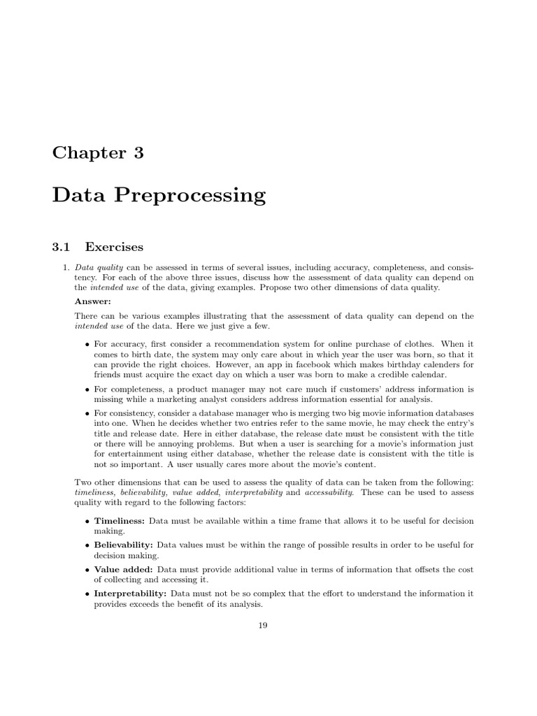 Data Preprocessing Solution 24 37 Pdf Mean Data Quality