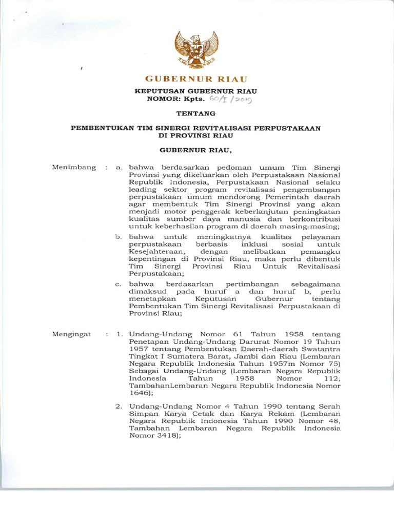 SK TIM Sinergi Riau 2024 | PDF