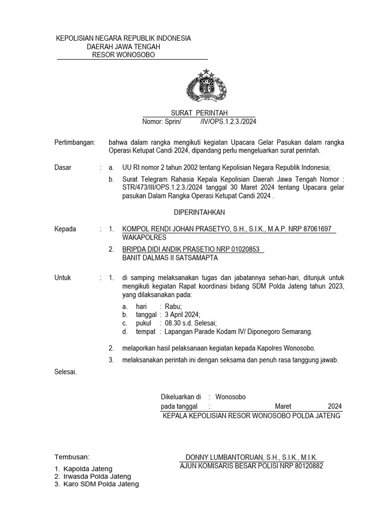 Sprint Giat Dinas Waka 2024 | PDF