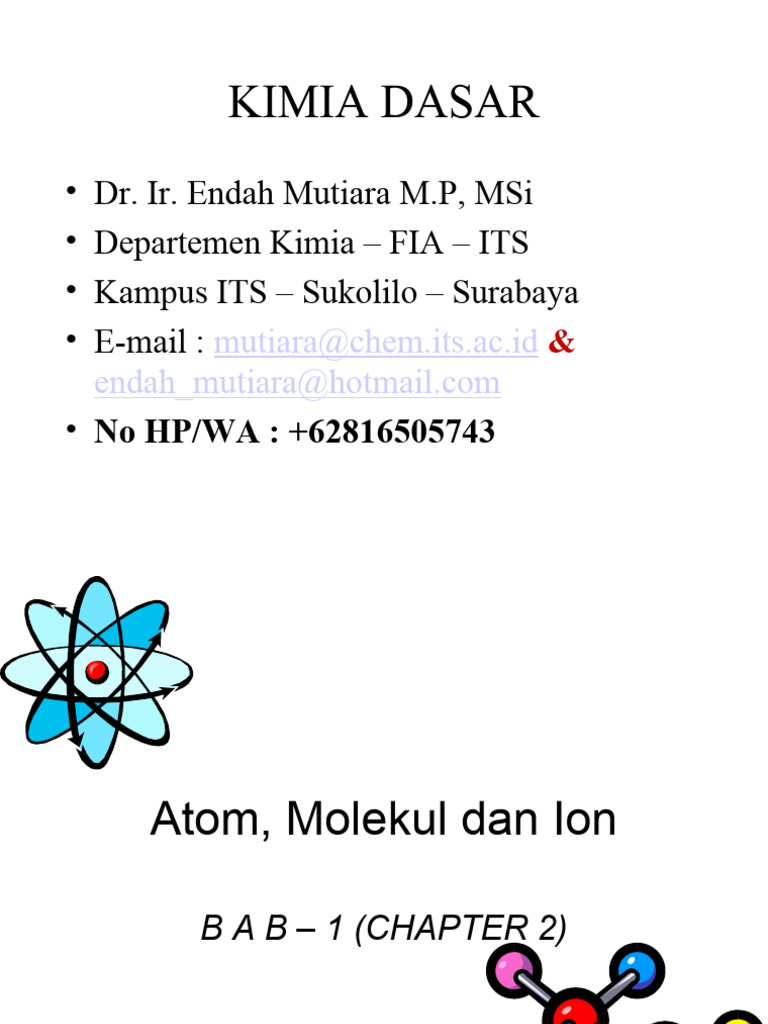 Bab 1 Molekul Atom Ion | PDF | Hydroxide | Acid