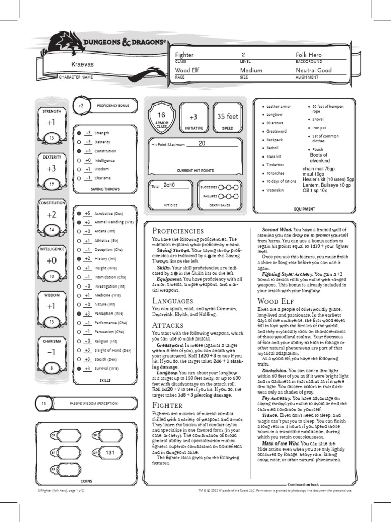 Dnd Starterset Characters Elf | PDF | Elf (Dungeons & Dragons) | Hero