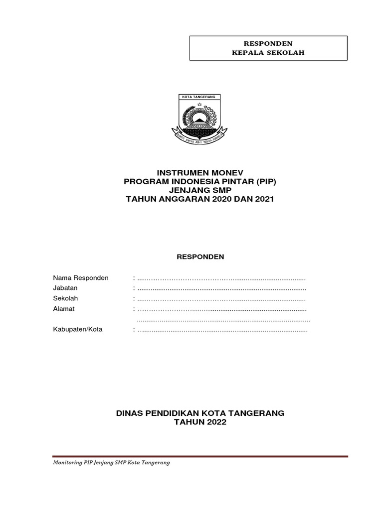 Instrumen Monev Pip KS | PDF