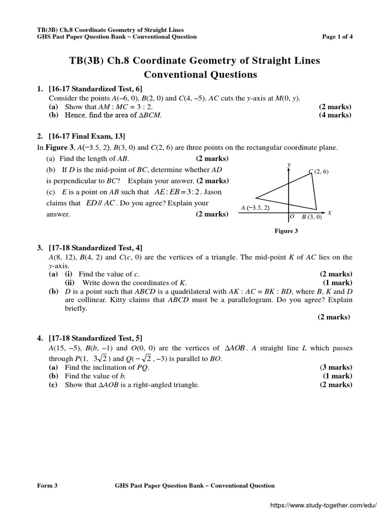 Good Hope School 16 21 3B Ch.8 Coordinate Geometry of Straight Lines CQ ...