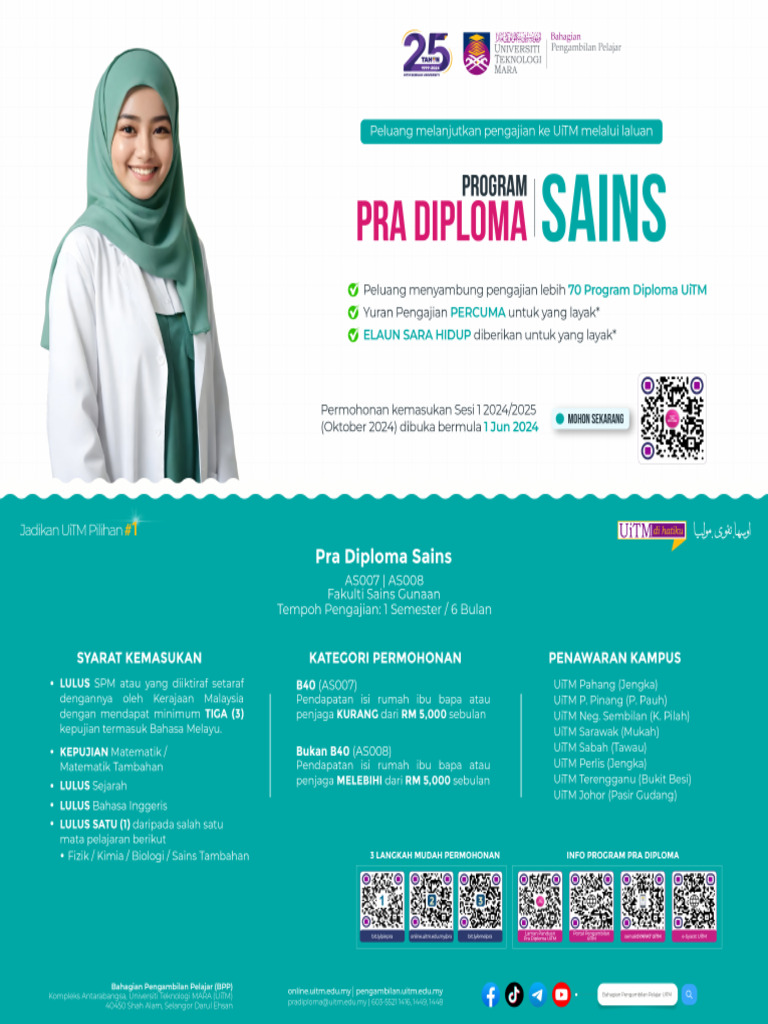 Poster Program Pra Diploma Sains | PDF