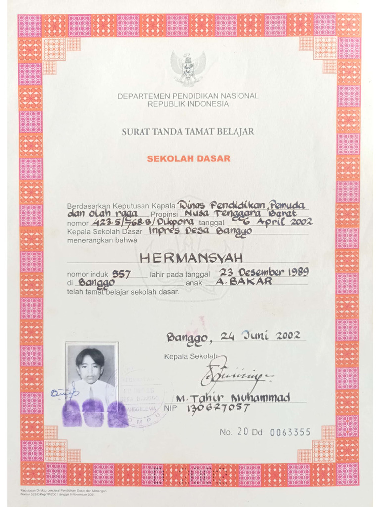 Ijazah SD Herman | PDF