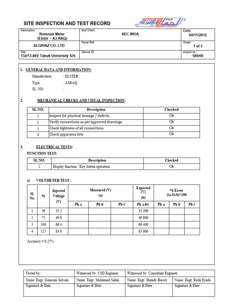 Revenue Meter A3RAQ 2 | PDF | Electrical Engineering | Electricity
