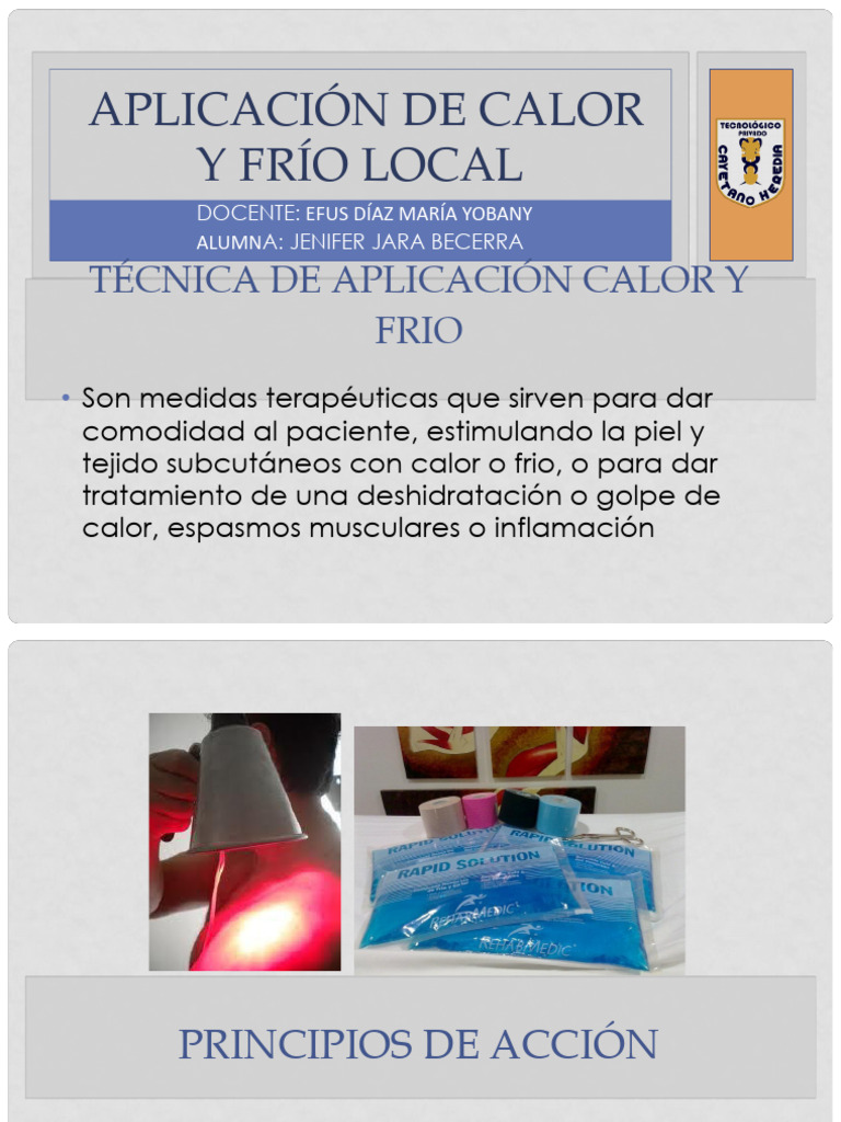 Aplicacion-De-Calor-Y-Frio-Local-Pptx JENIFER | PDF | Agua | Termorregulación