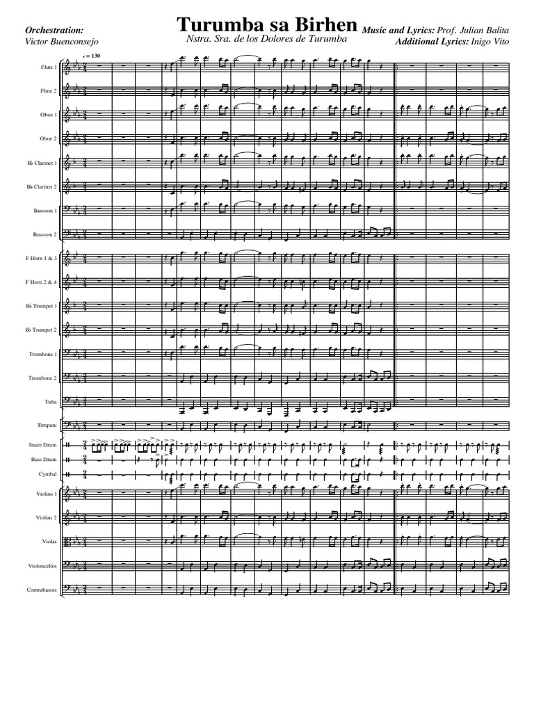 Turumba Sa Birhen-Score and Parts | PDF | Musical Instruments ...