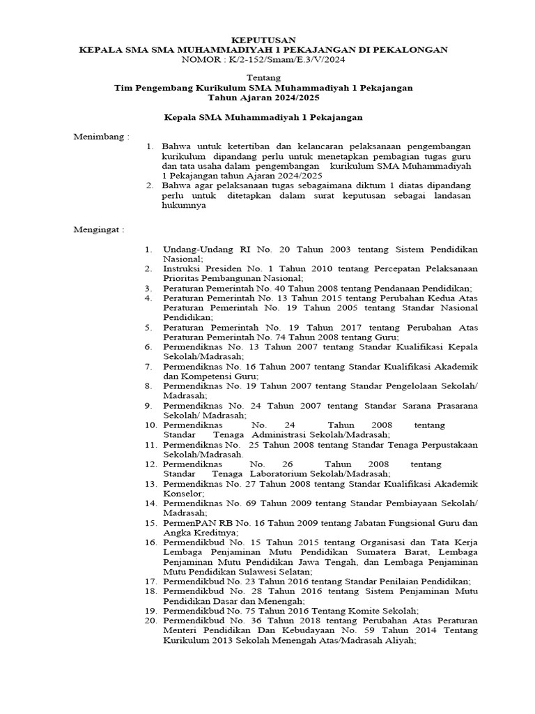 SK Tim Pengembang | PDF