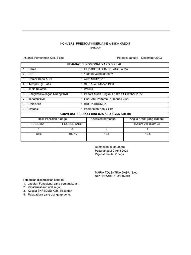 Pak Konversi Ekin 2023 Elisabeth Dua Delang | PDF