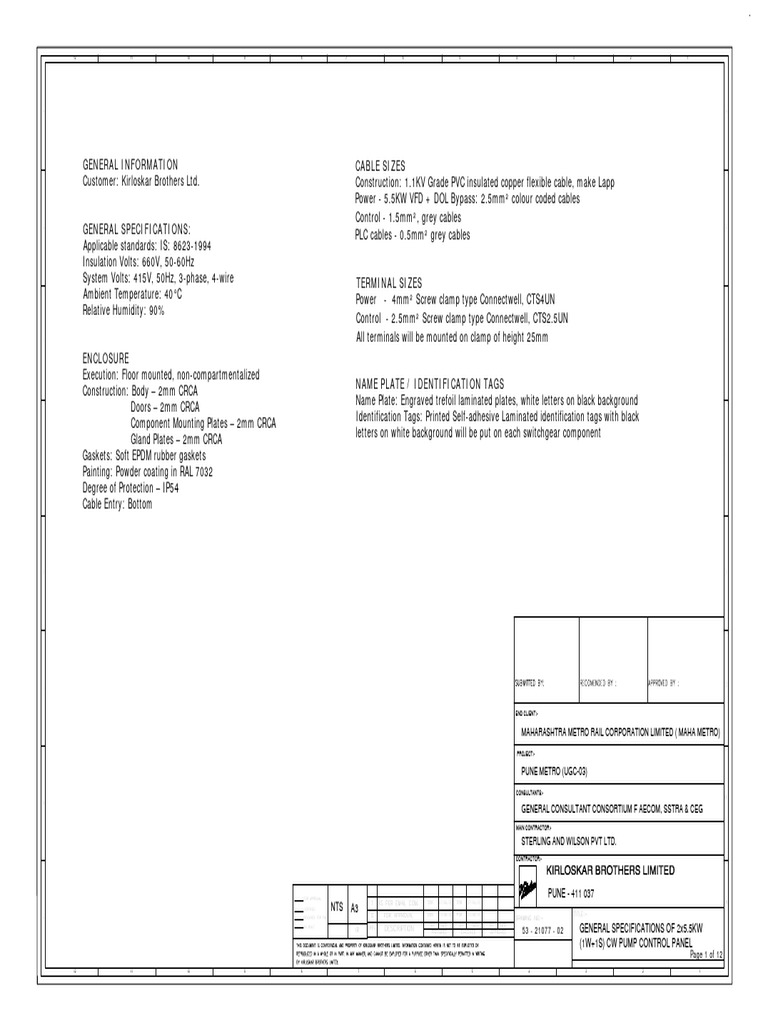 KBL Genex 500 Panel - 2x5.5KW-R1 | PDF | Electrical Engineering ...
